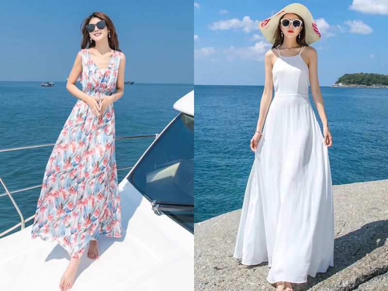 25+ Mẫu đầm maxi đi biển cách điệu đẹp nhất cho nàng 2023